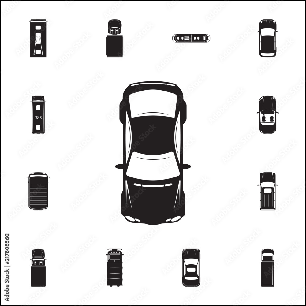 sport car icon. Detailed set of Transport view from above icons ...