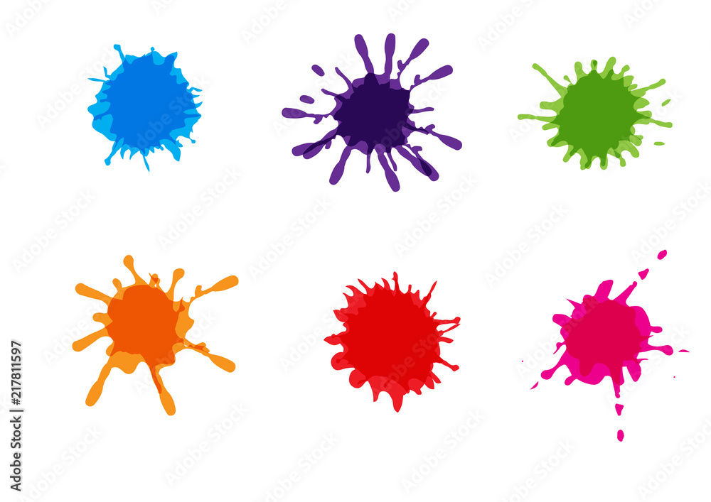 vector colorful paint splatter. Paint splash set.Vector illustration ...