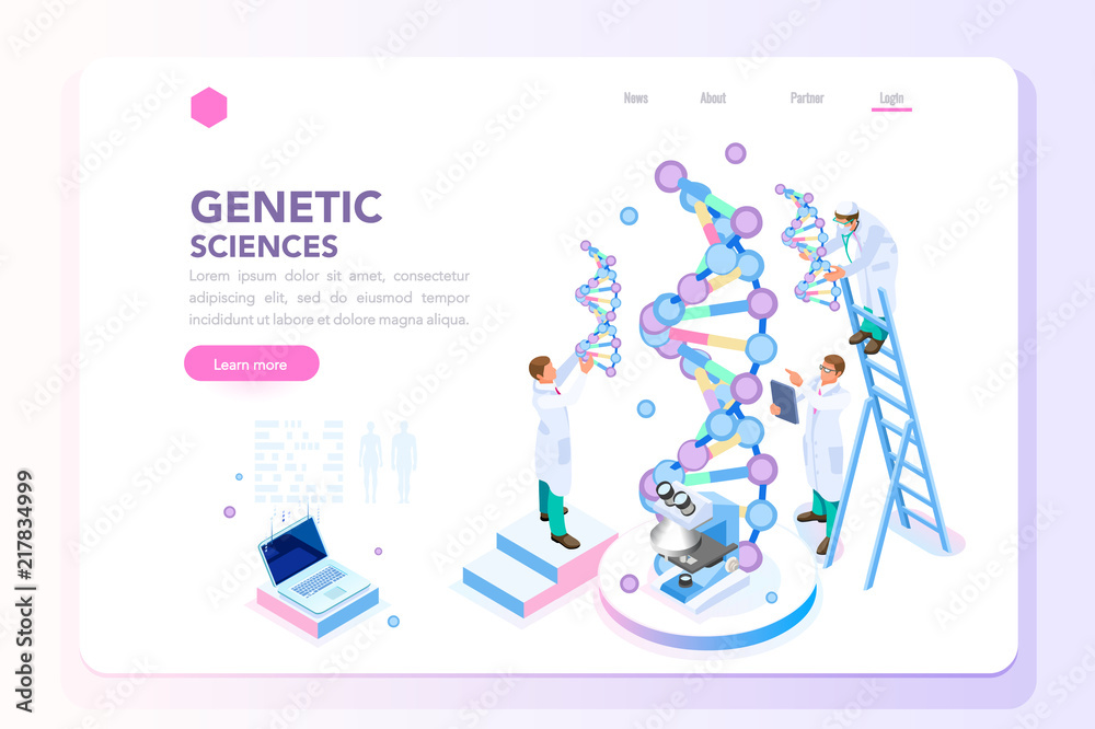 Health and biochemistry laboratory of nanotechnology. Molecule helix of ...