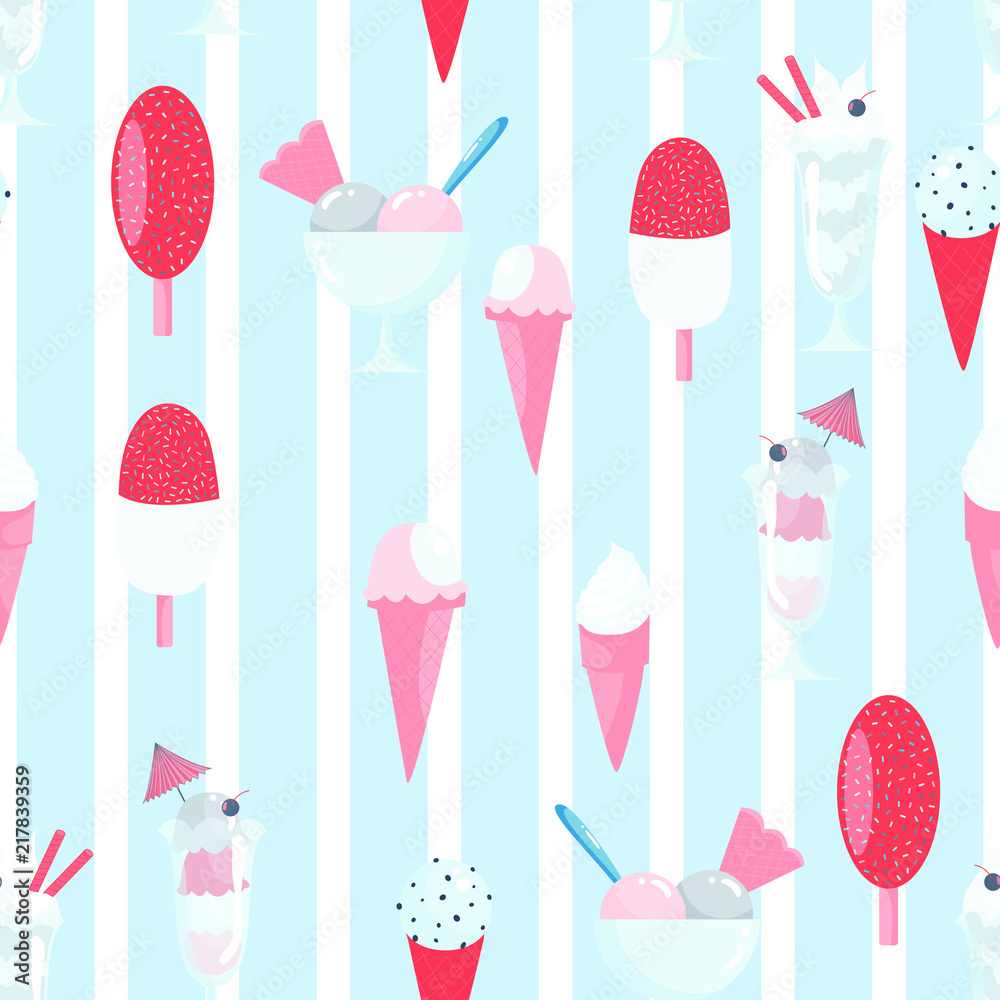 seamless fun ice cream background. suitable for fabric, packaging and ...