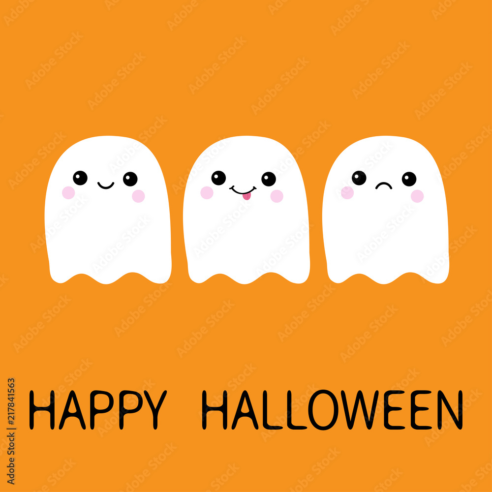 Cute Happy Ghost Cartoon