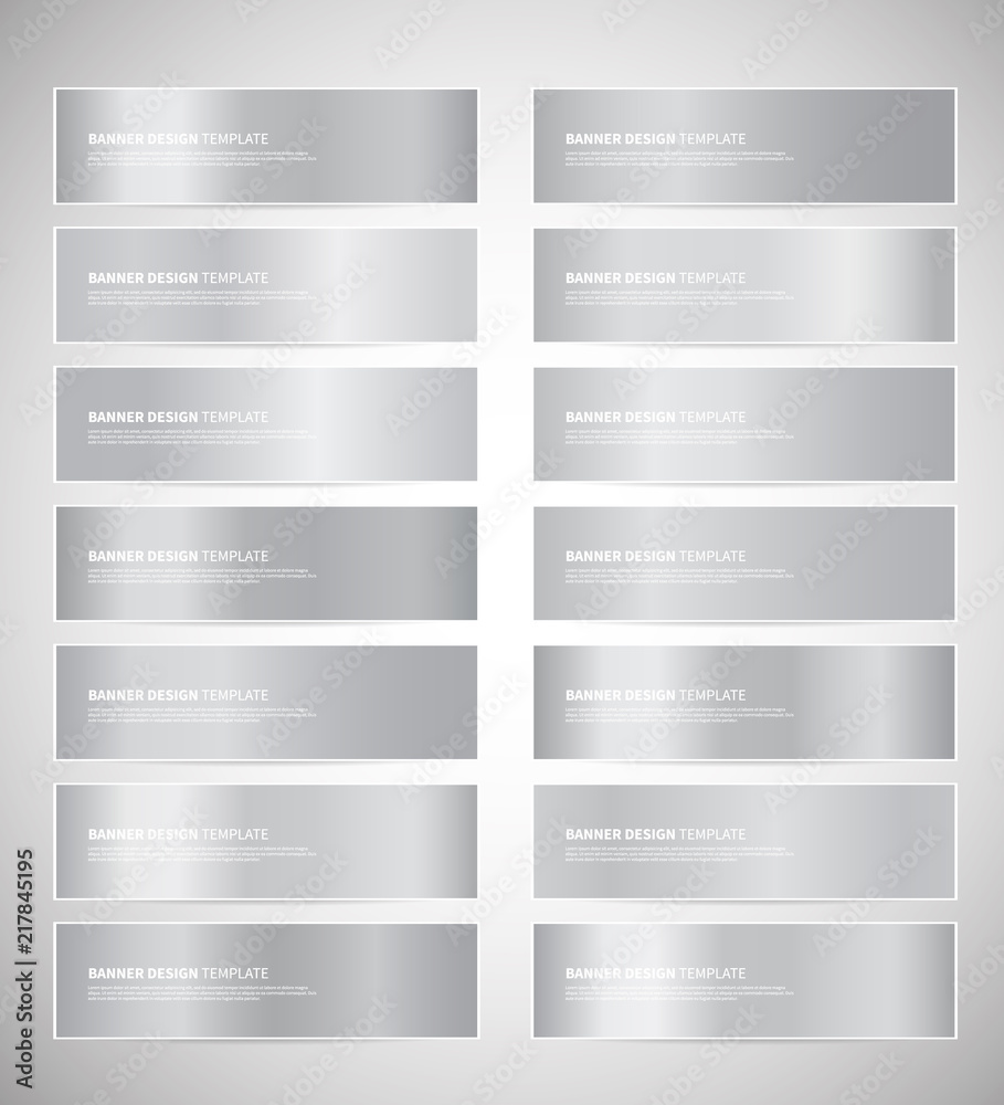Set of silver gradient vector banners templates Stock Vector | Adobe Stock