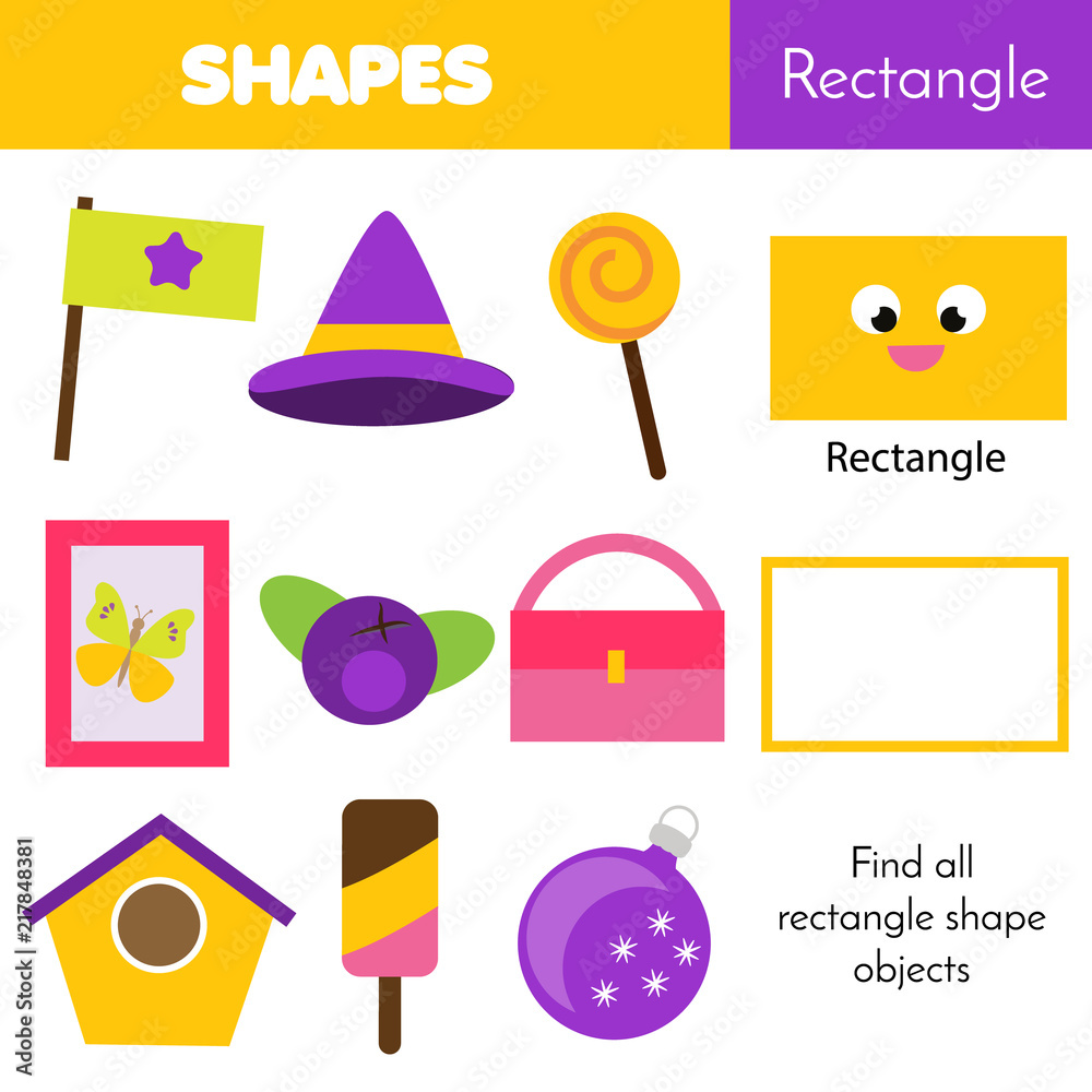 Rectangle Shaped Objects For Kids