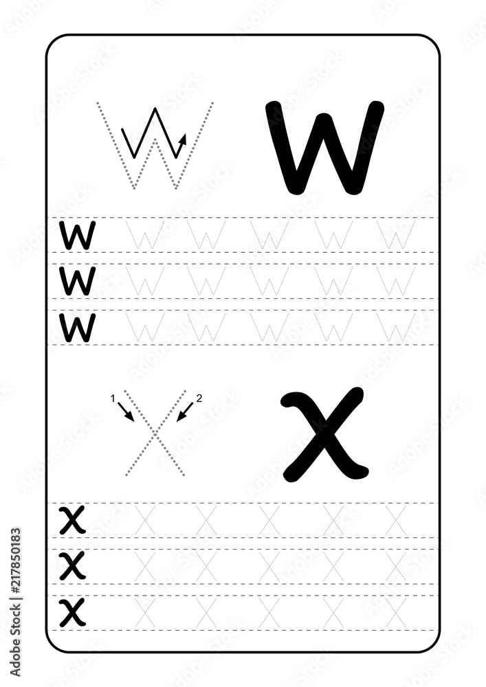 Alphabet letters tracing worksheet with alphabet letters. Basic writing ...
