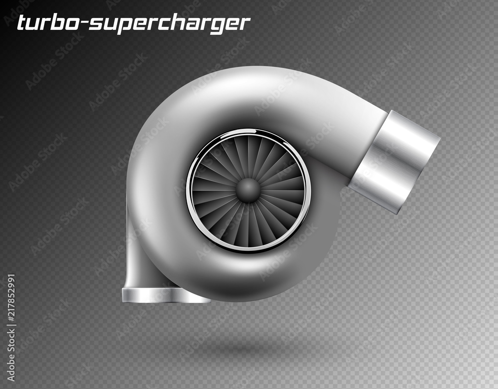 Vector car turbocharger isolated on transparent background. Realistic ...