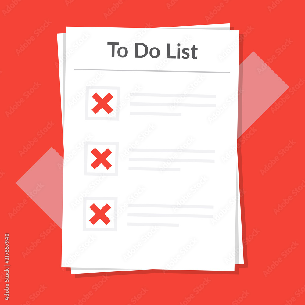 To do list icon concept. All tasks are failed. Planning sign design ...