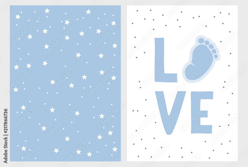 Cute Baby Shower Vector Card. Hand Drawn Baby Shower Vector ...