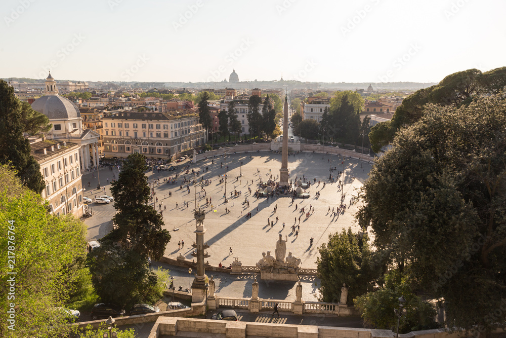 Aerial View Of Piazza Del Popolo