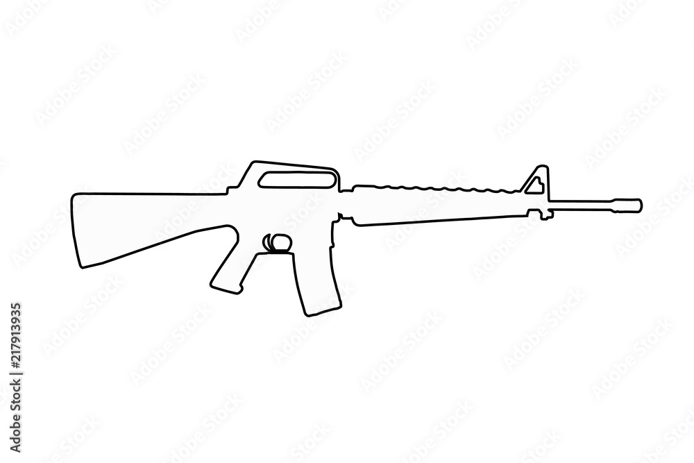 M16 military rifle. Silhouette Stock Vector | Adobe Stock