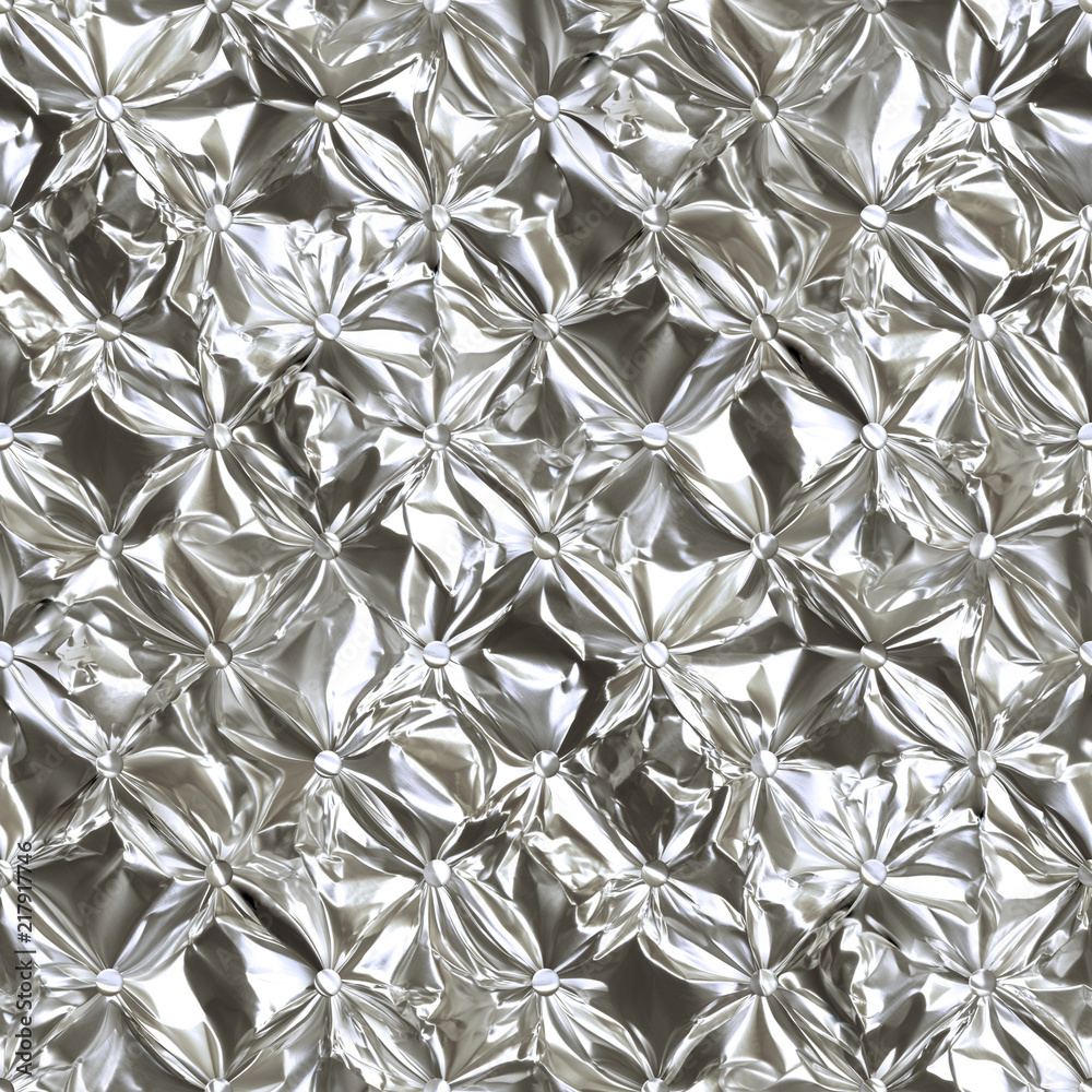 Coach-type white gold foil screed tightened with buttons. Chesterfield ...