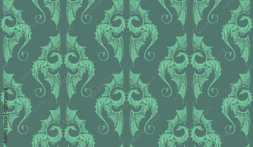 symbol dragon pattern green wallpapers background pastel Stock Vector ...