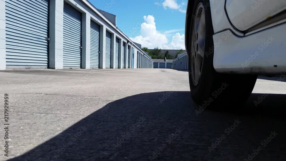 4K ground level video driving from end to end down aisle / corridor of ...