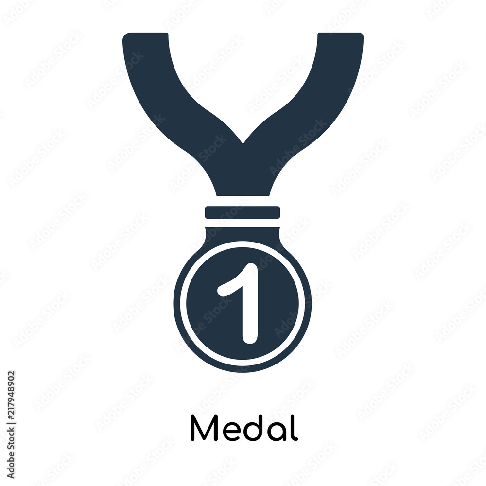 Medal icon vector isolated on white background, Medal sign , filled ...
