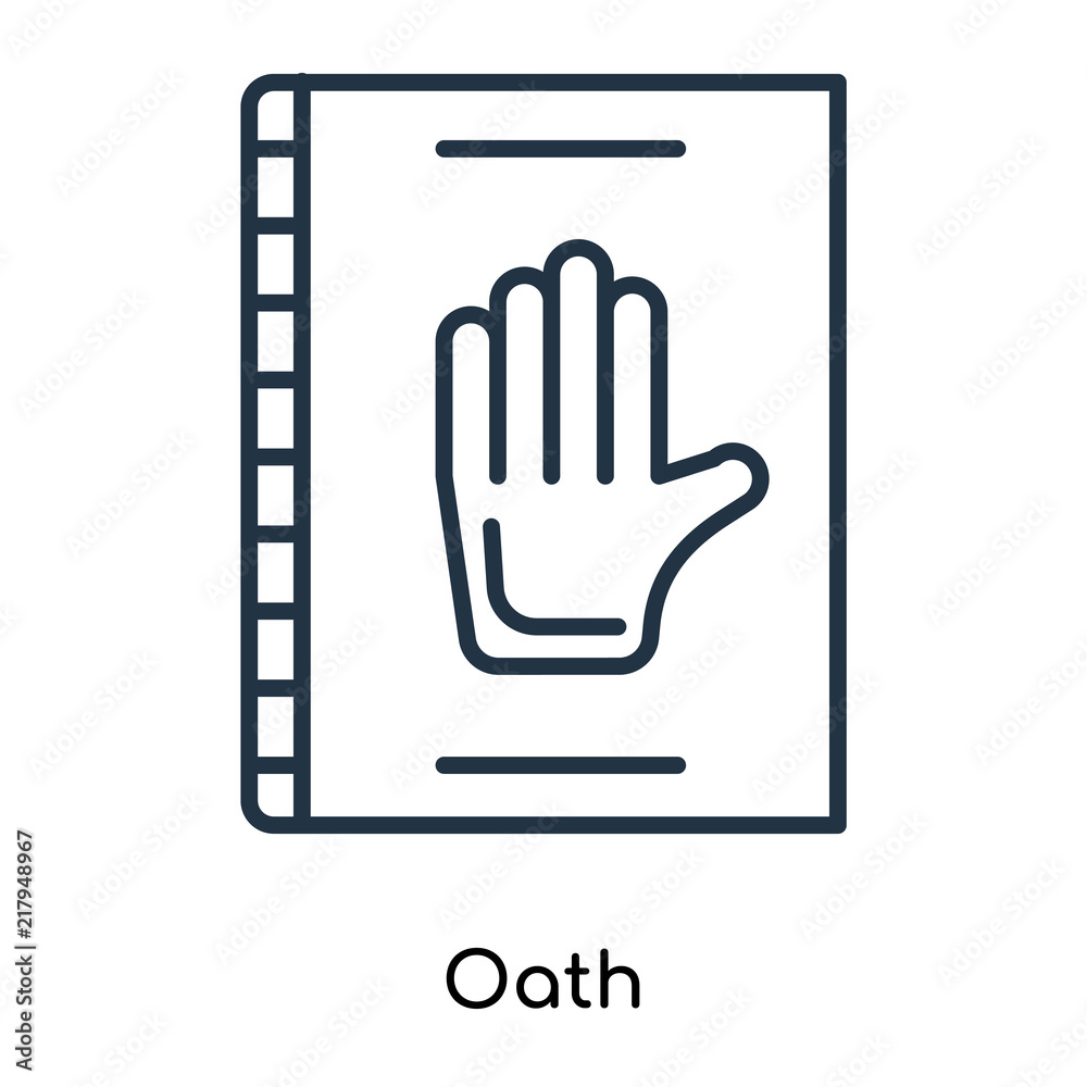 Oath icon vector isolated on white background, Oath sign , thin symbols ...