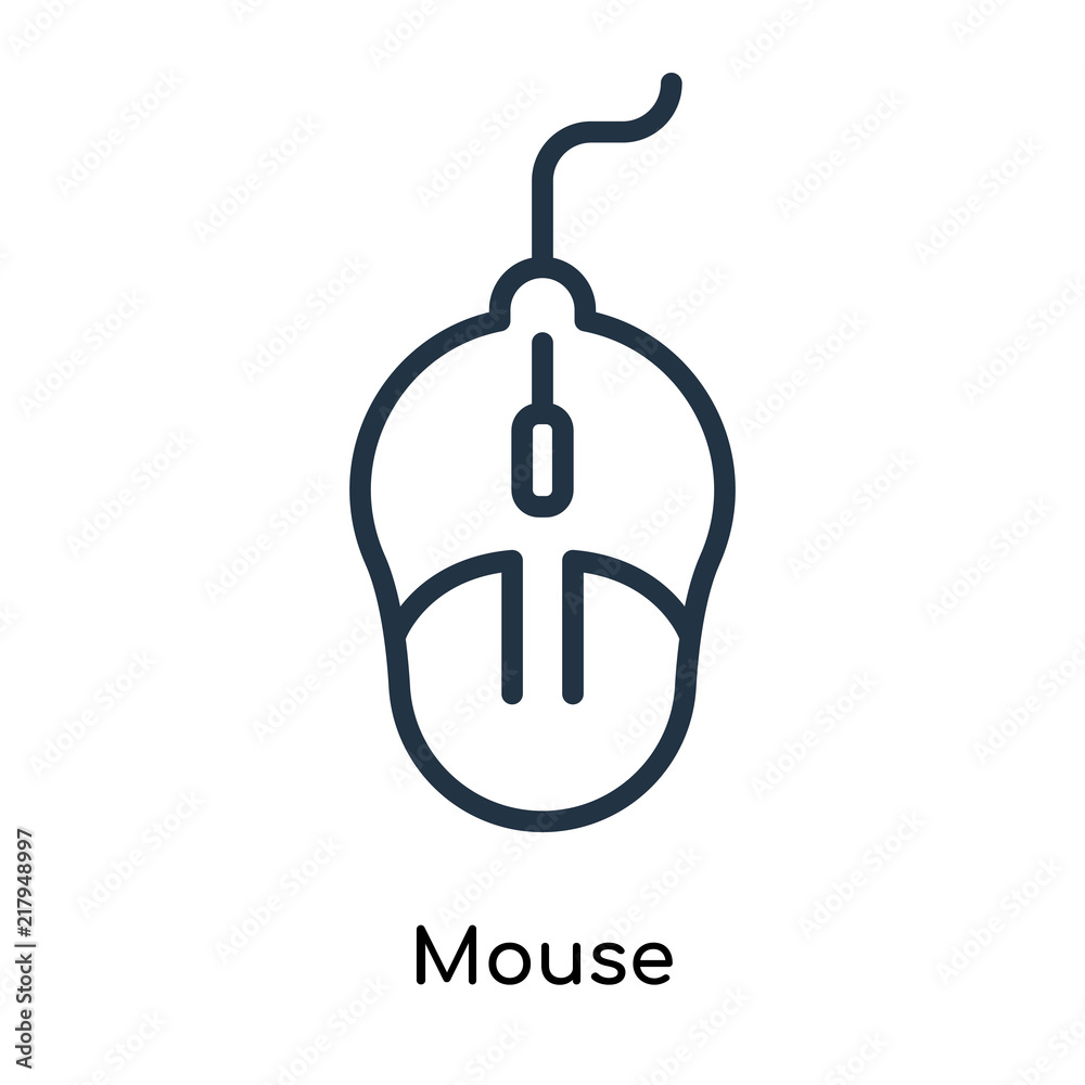 Mouse icon vector isolated on white background, Mouse sign , line ...