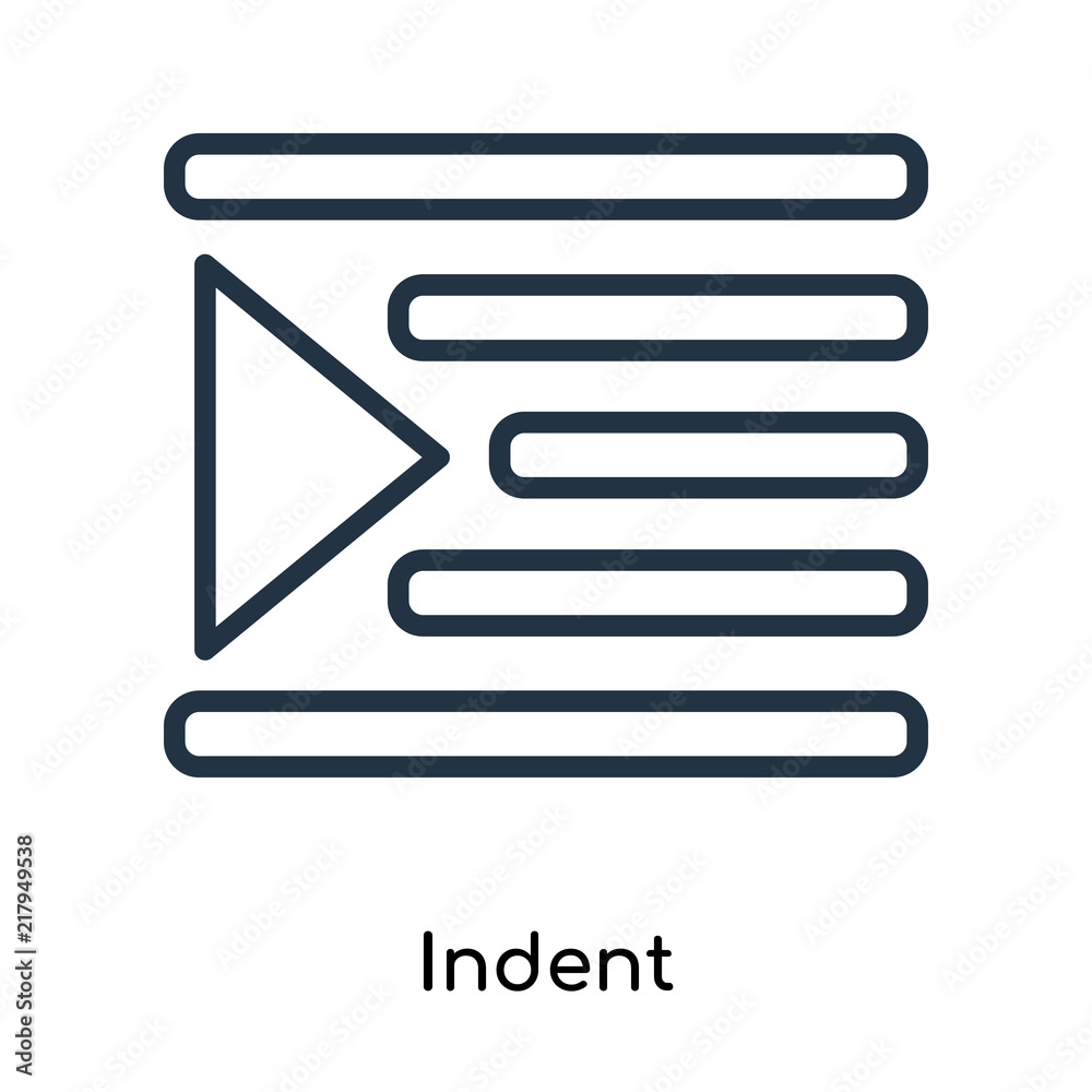 Vecteur Stock Indent icon vector isolated on white background, Indent sign , line symbols or ...