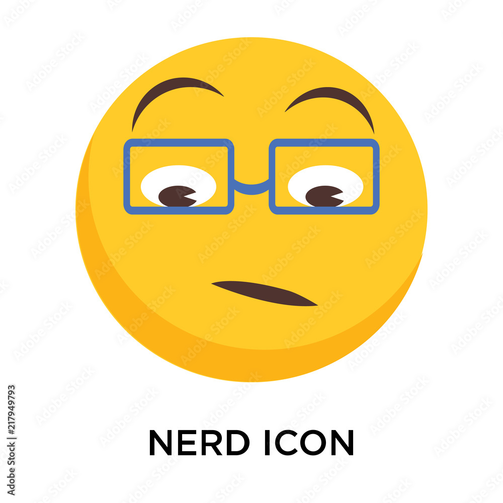 Nerd icon vector isolated on white background, Nerd sign Stock Vector ...
