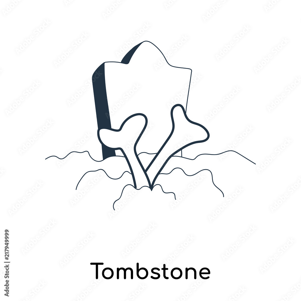 Tombstone icon vector isolated on white background, Tombstone sign ...