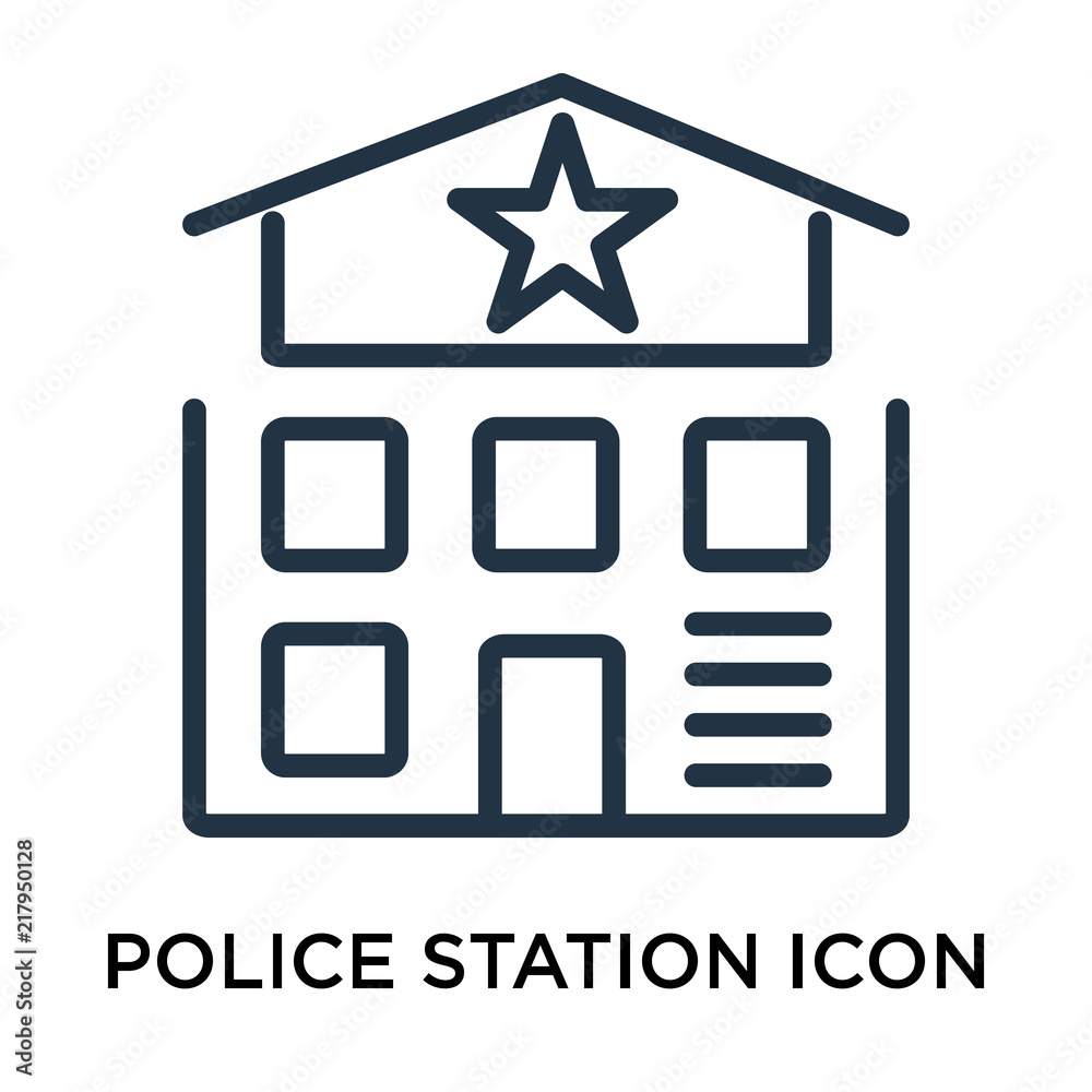 Police station icon vector isolated on white background, Police station ...