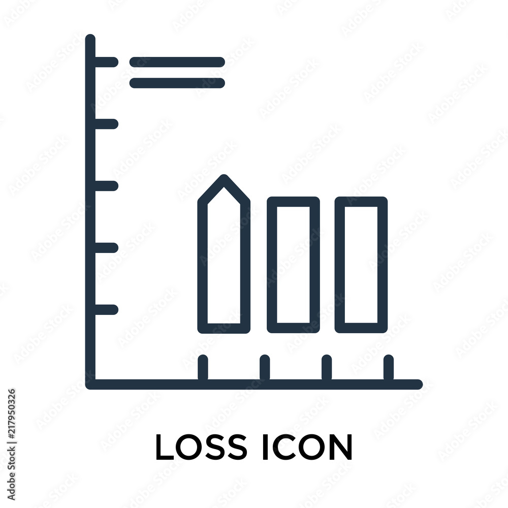 Loss icon vector isolated on white background, Loss sign , thin data ...