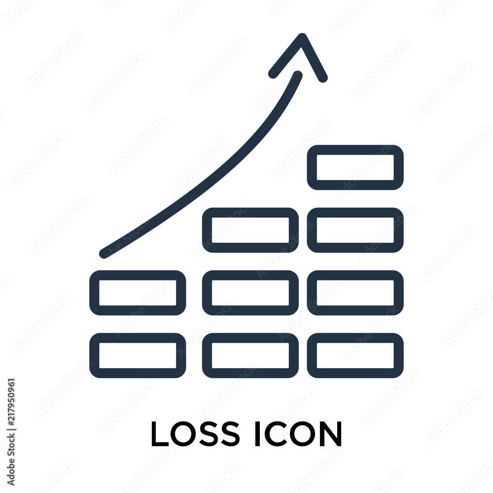 Loss icon vector isolated on white background, Loss sign , thin data ...