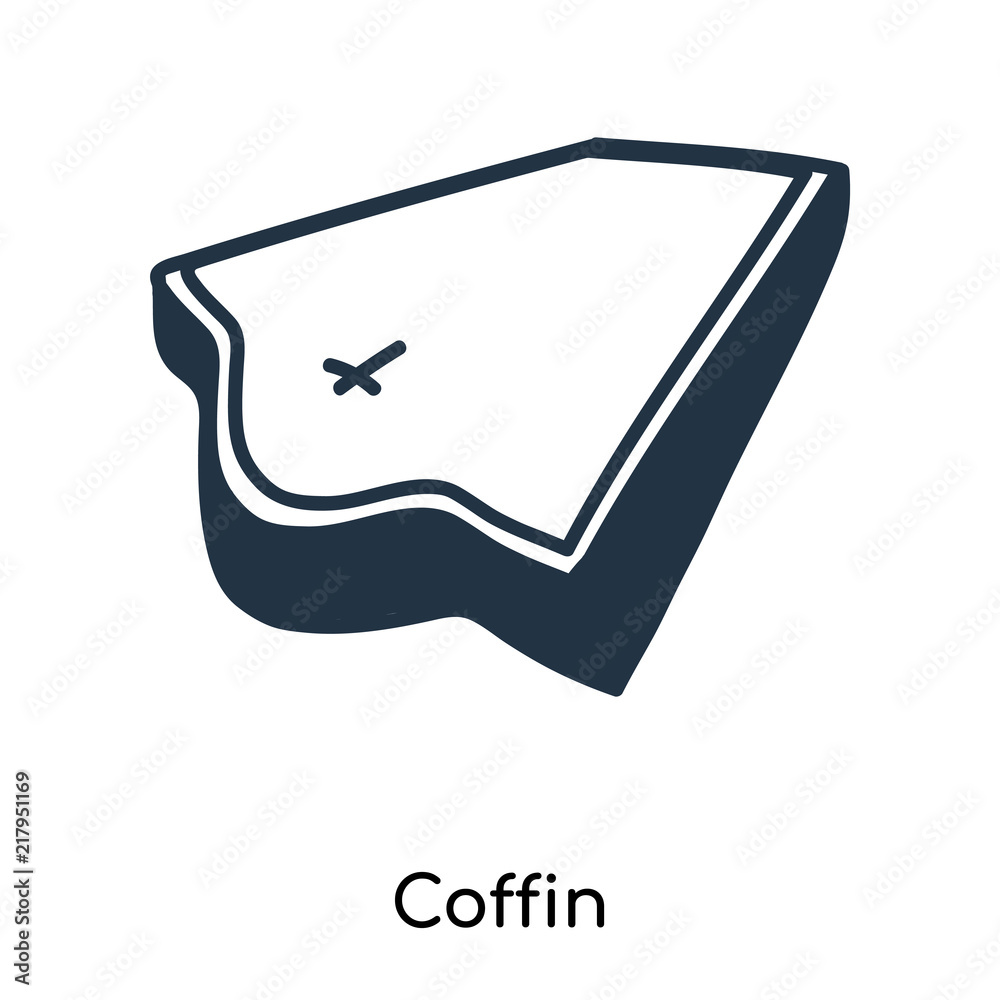 Coffin icon vector isolated on white background, Coffin sign ...