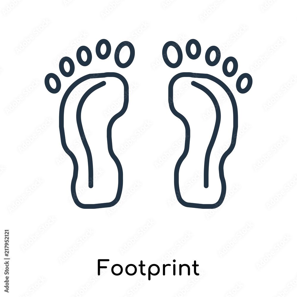 Footprint icon vector isolated on white background, Footprint sign ...