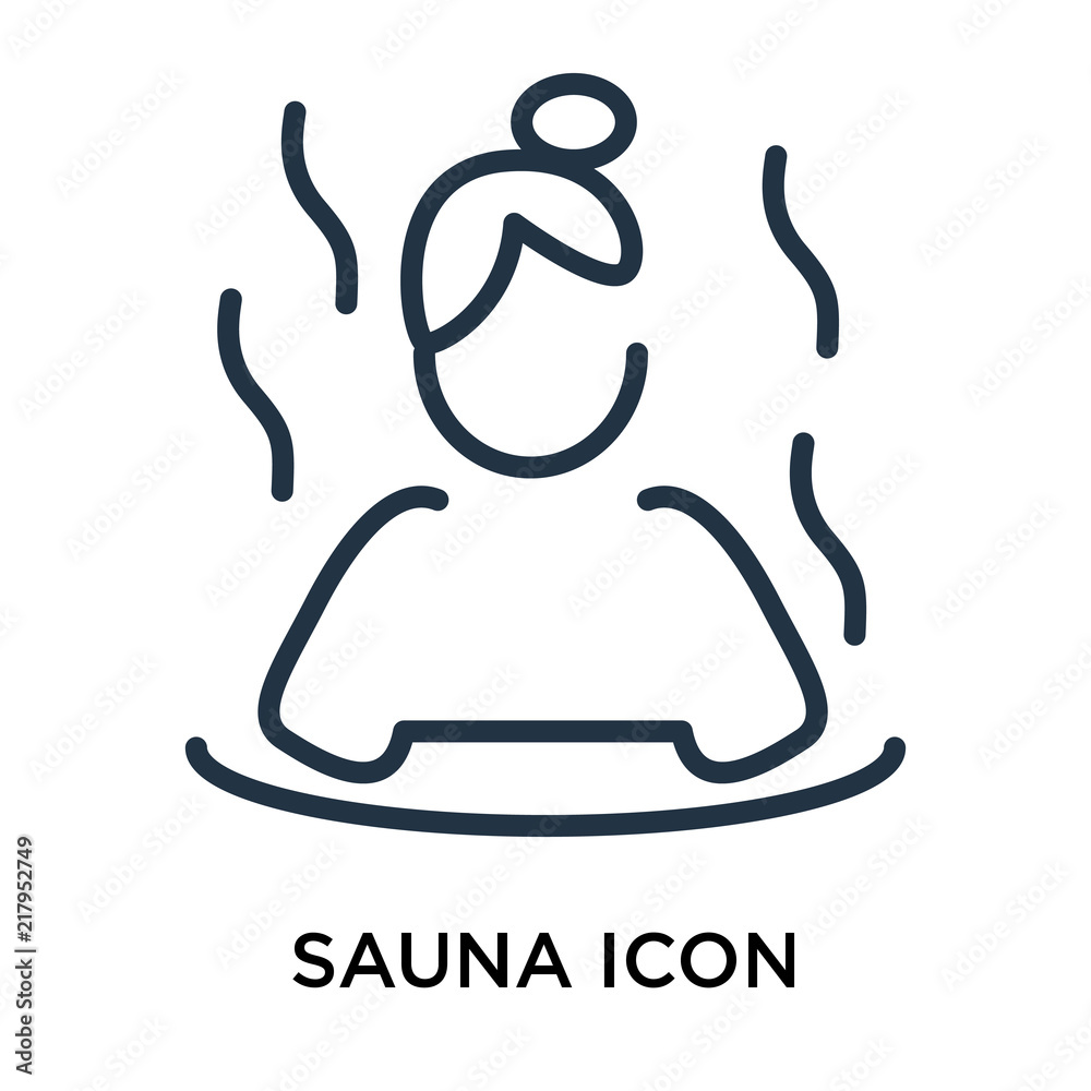Sauna icon vector isolated on white background, Sauna sign , thin ...