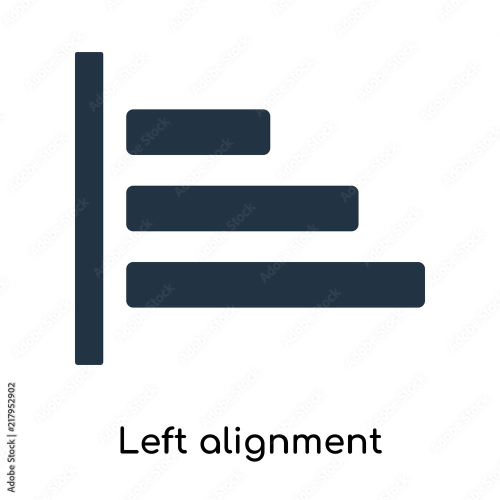 Left alignment icon vector isolated on white background, Left alignment ...
