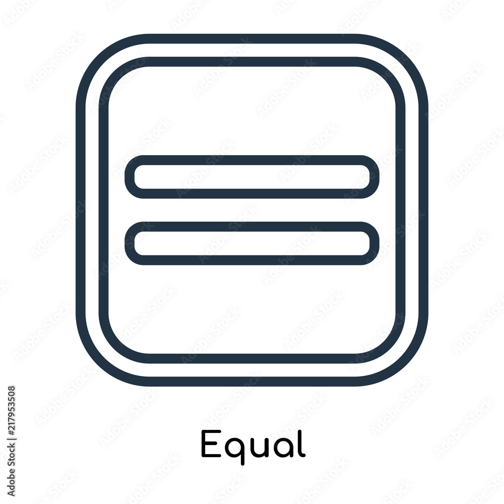 Equal icon vector isolated on white background, Equal sign , line ...