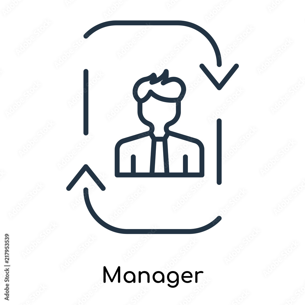 Manager icon vector isolated on white background, Manager sign , thin ...