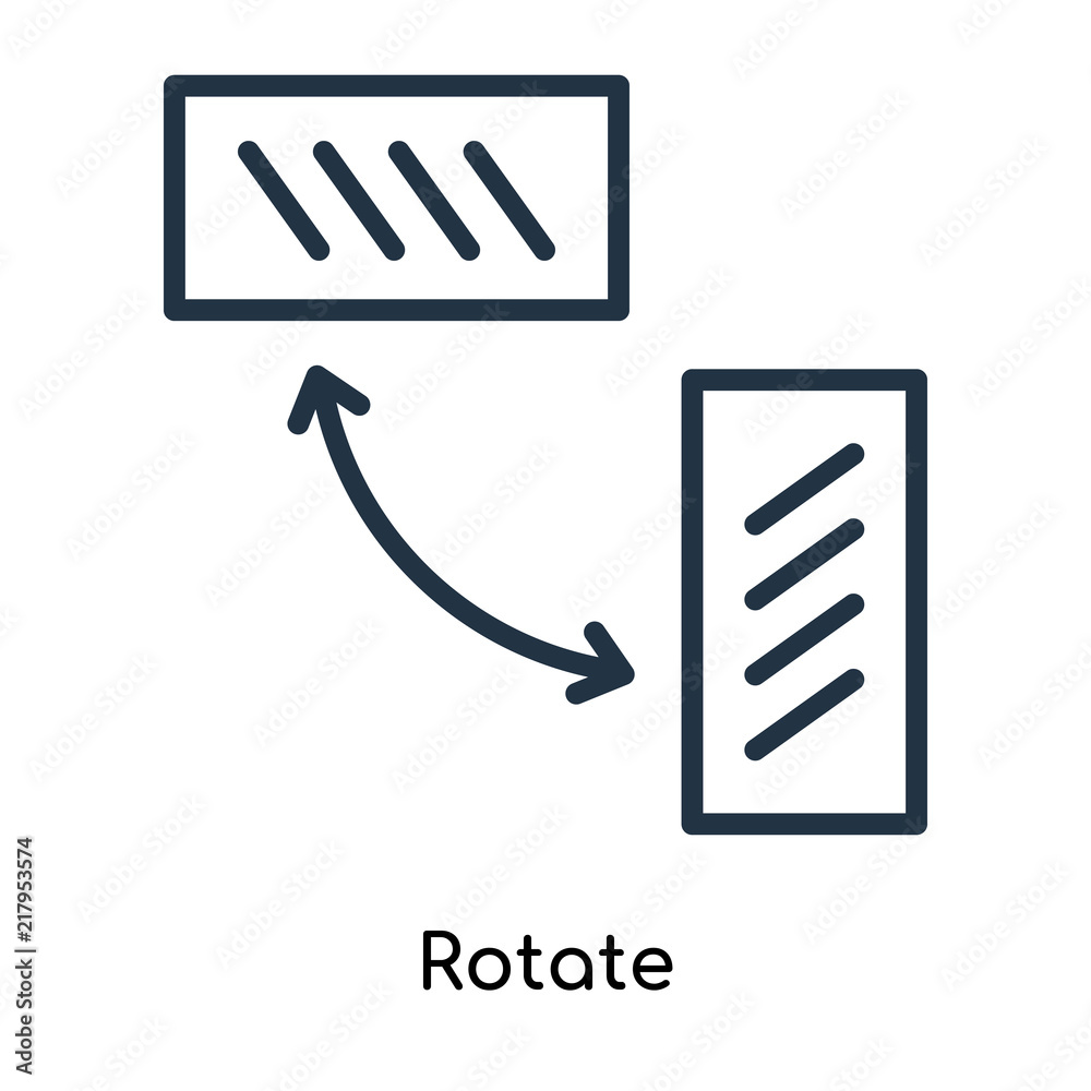 Rotate icon vector isolated on white background, Rotate sign , line ...