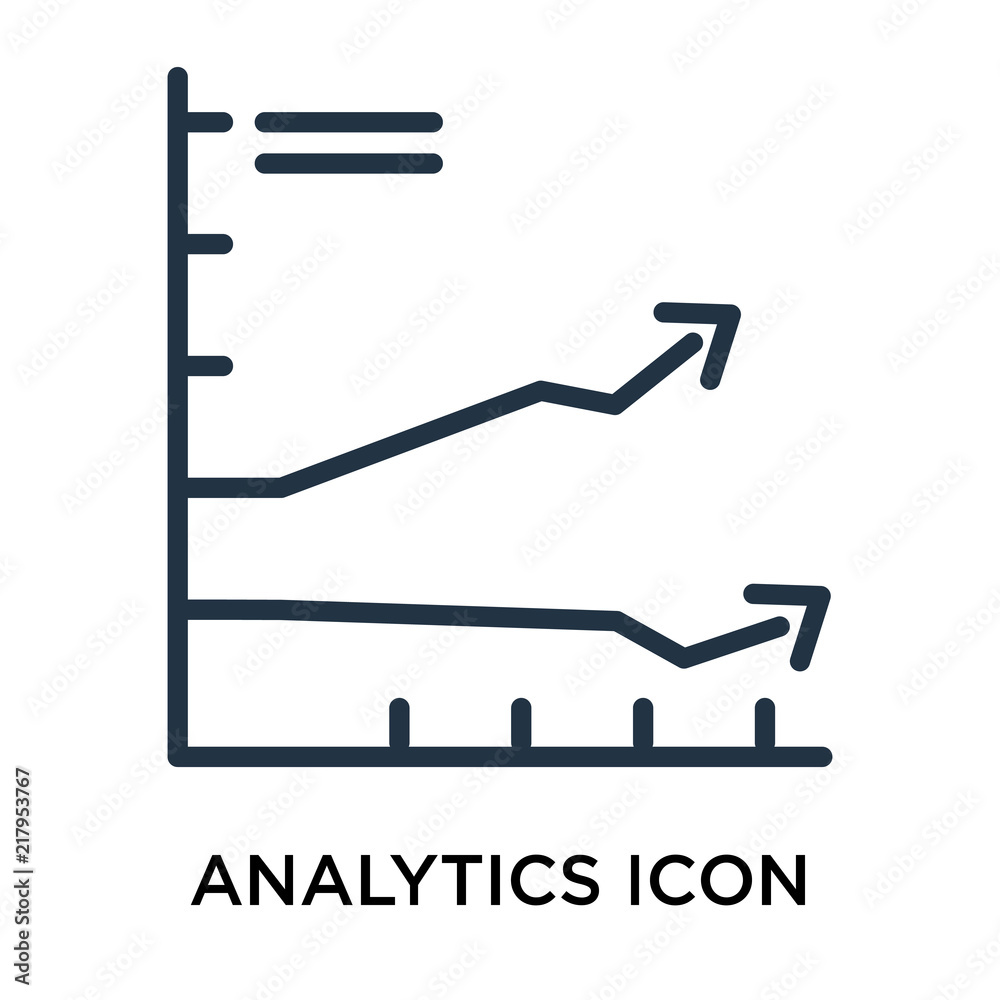 Analytics icon vector isolated on white background, Analytics sign ...