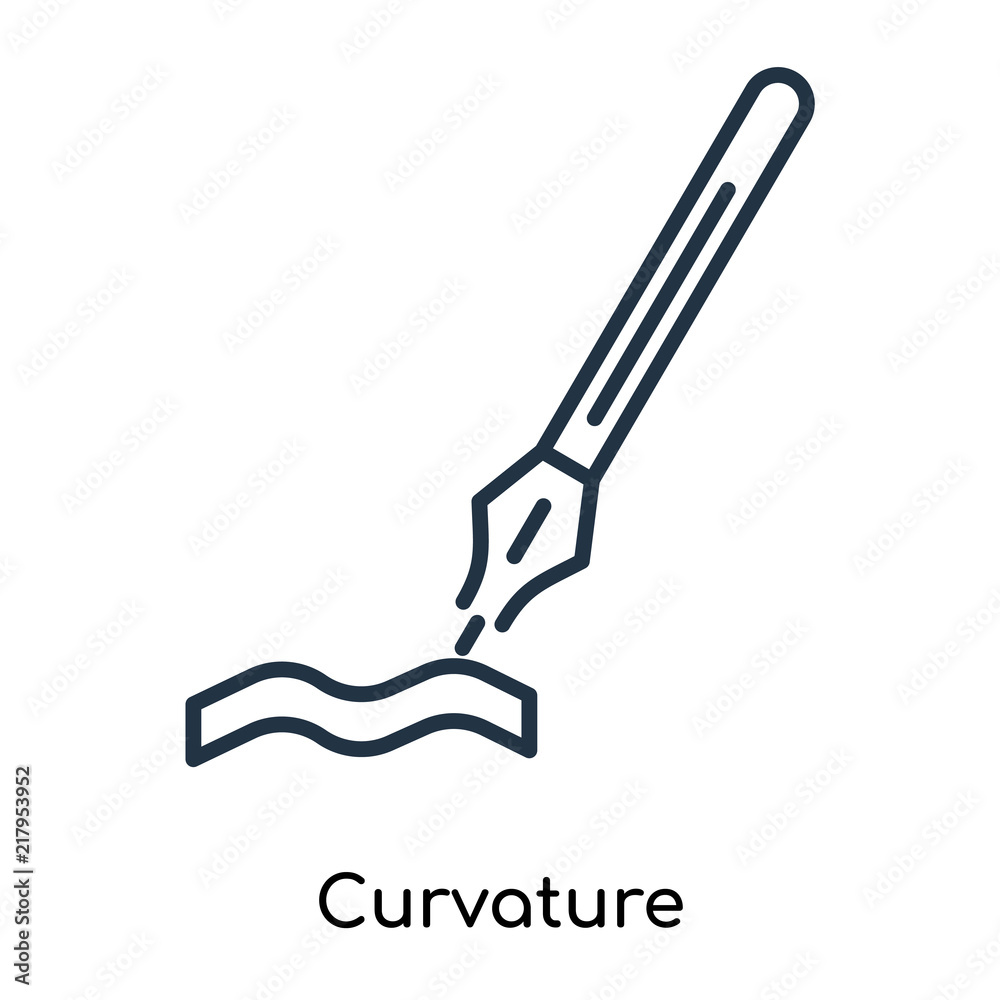 Curvature icon vector isolated on white background, Curvature sign ...