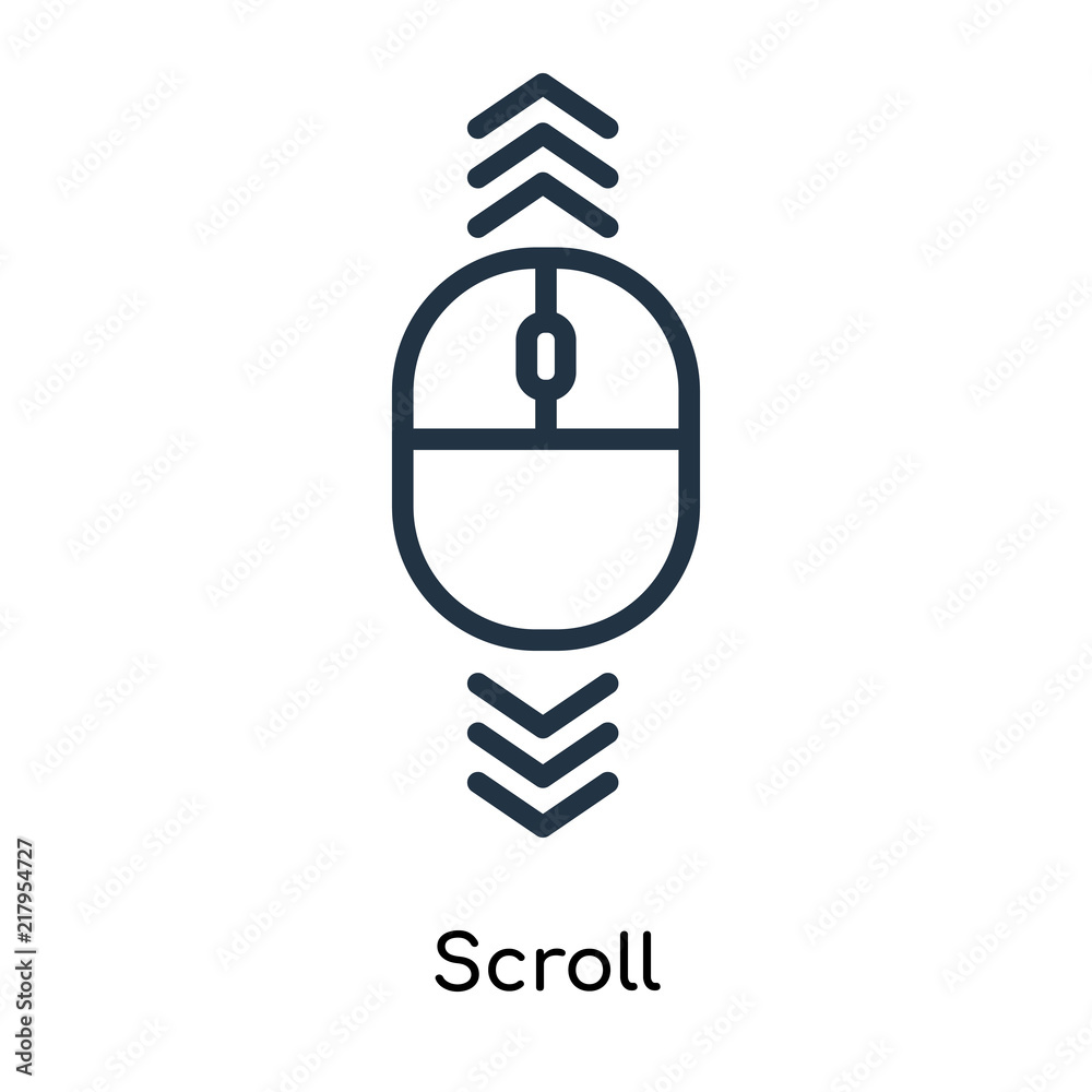 Scroll icon vector isolated on white background, Scroll sign , line ...