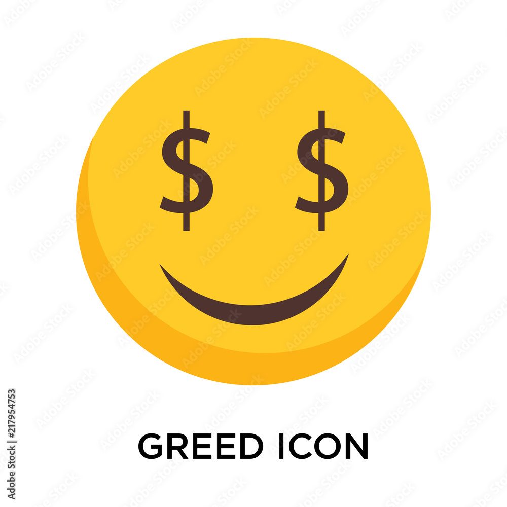 Vecteur Stock Greed icon vector isolated on white background, Greed ...