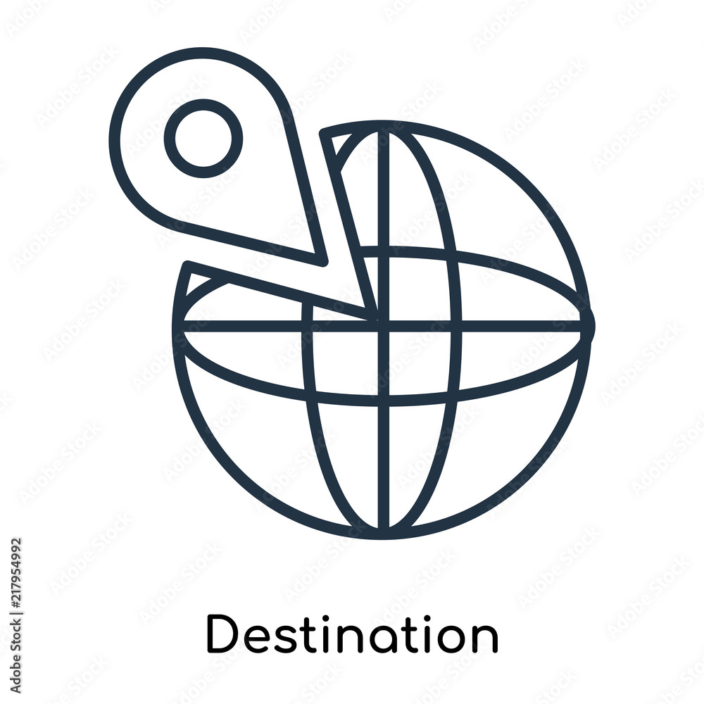 Destination icon vector isolated on white background, Destination sign ...