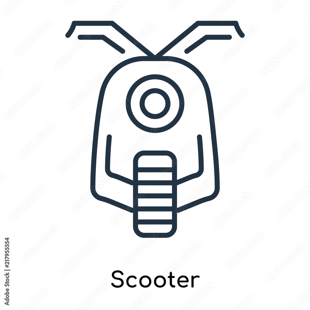 Scooter icon vector isolated on white background, Scooter sign , thin ...