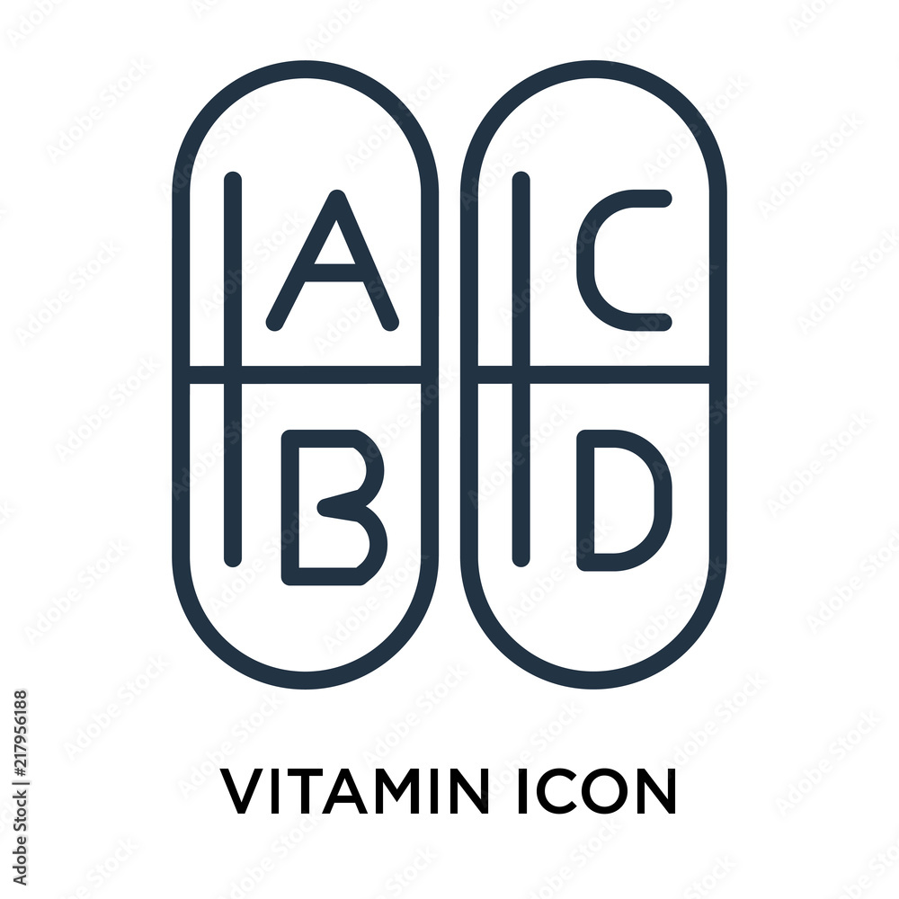 vitamin icons isolated on white background. Modern and editable vitamin ...