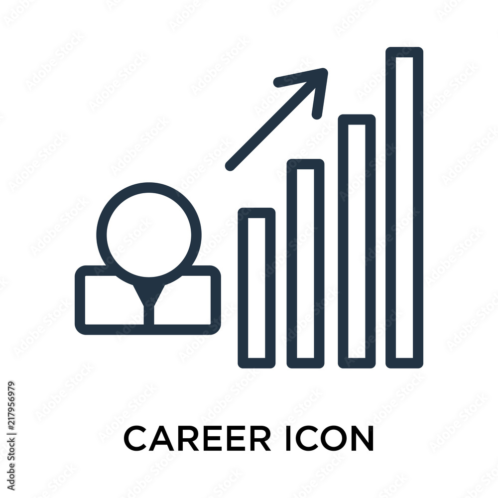 Career icon vector isolated on white background, Career sign , thin ...