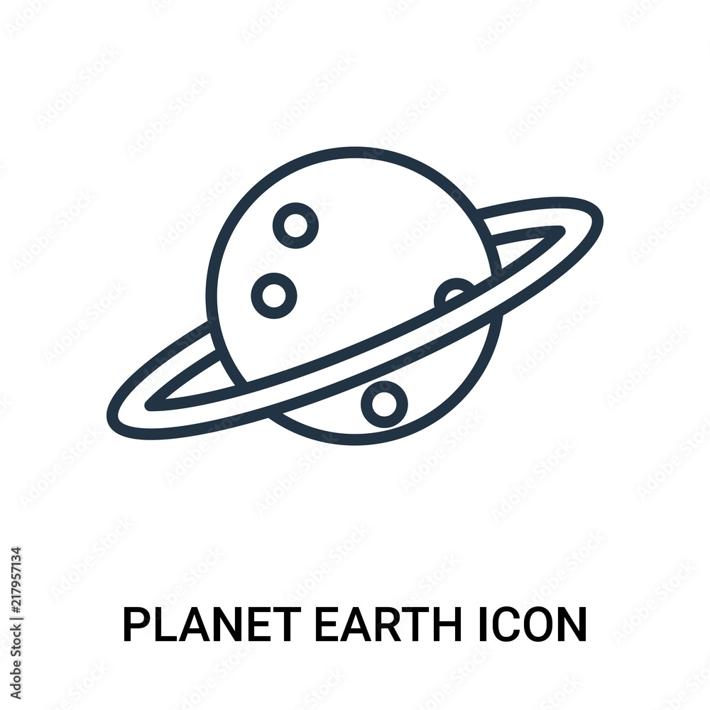 planet earth icon isolated on white background. Modern and editable ...