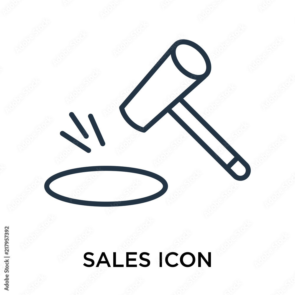 Sales icon vector isolated on white background, Sales sign , thin ...