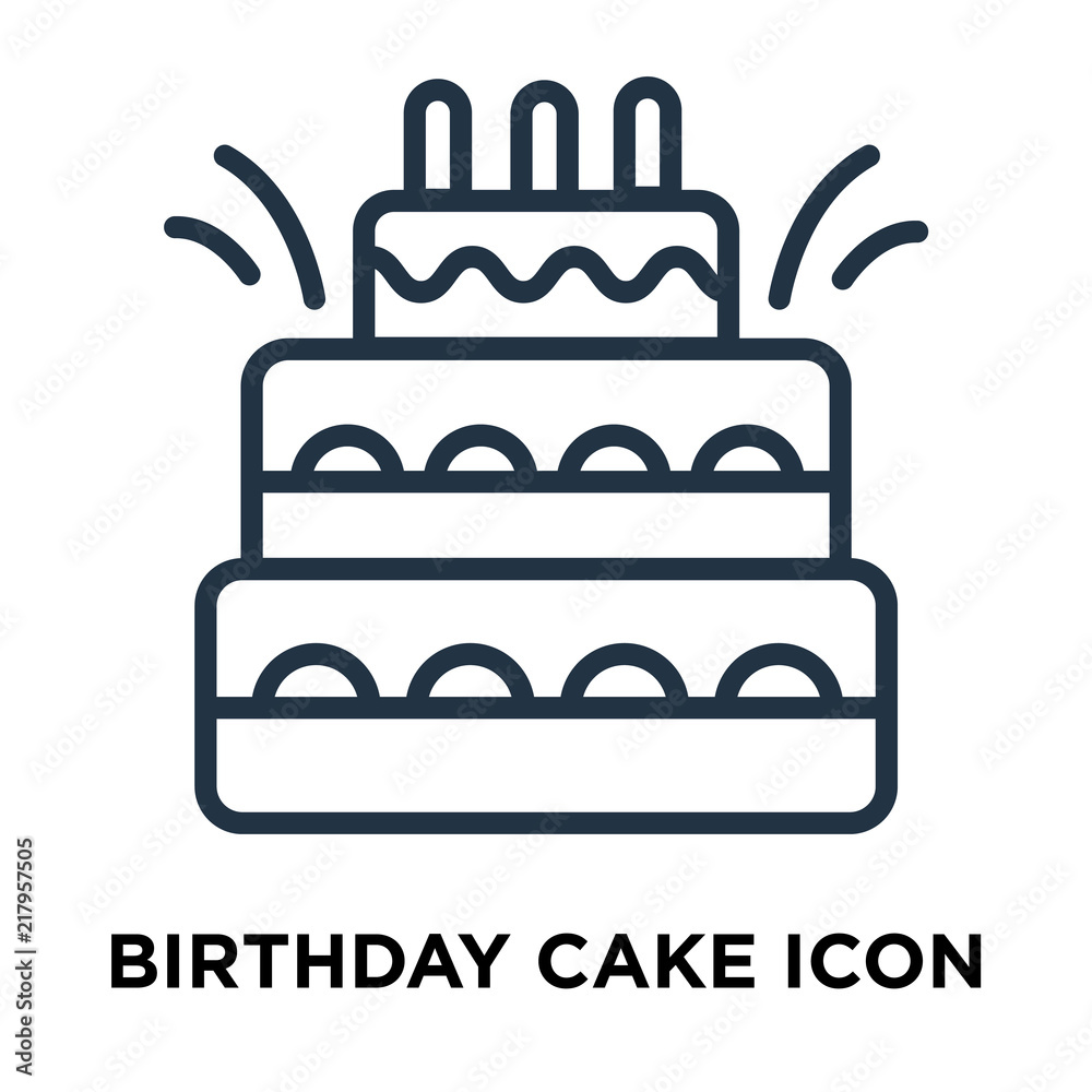 Birthday Cake Icon Vector