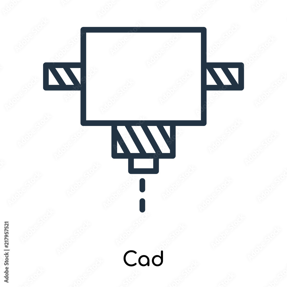 Cad icon vector isolated on white background, Cad sign , thin symbols ...
