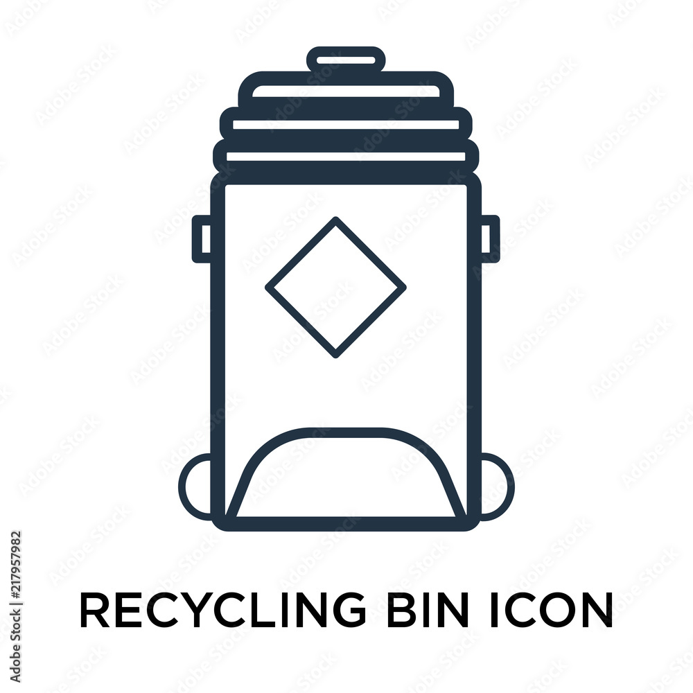 recycling bin icons isolated on white background. Modern and editable ...