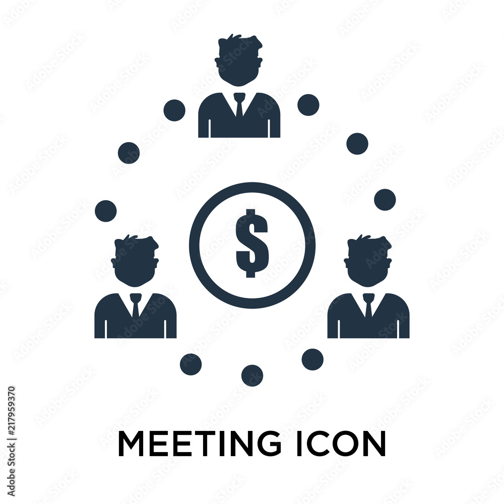 meeting icon isolated on white background. Simple and editable meeting ...