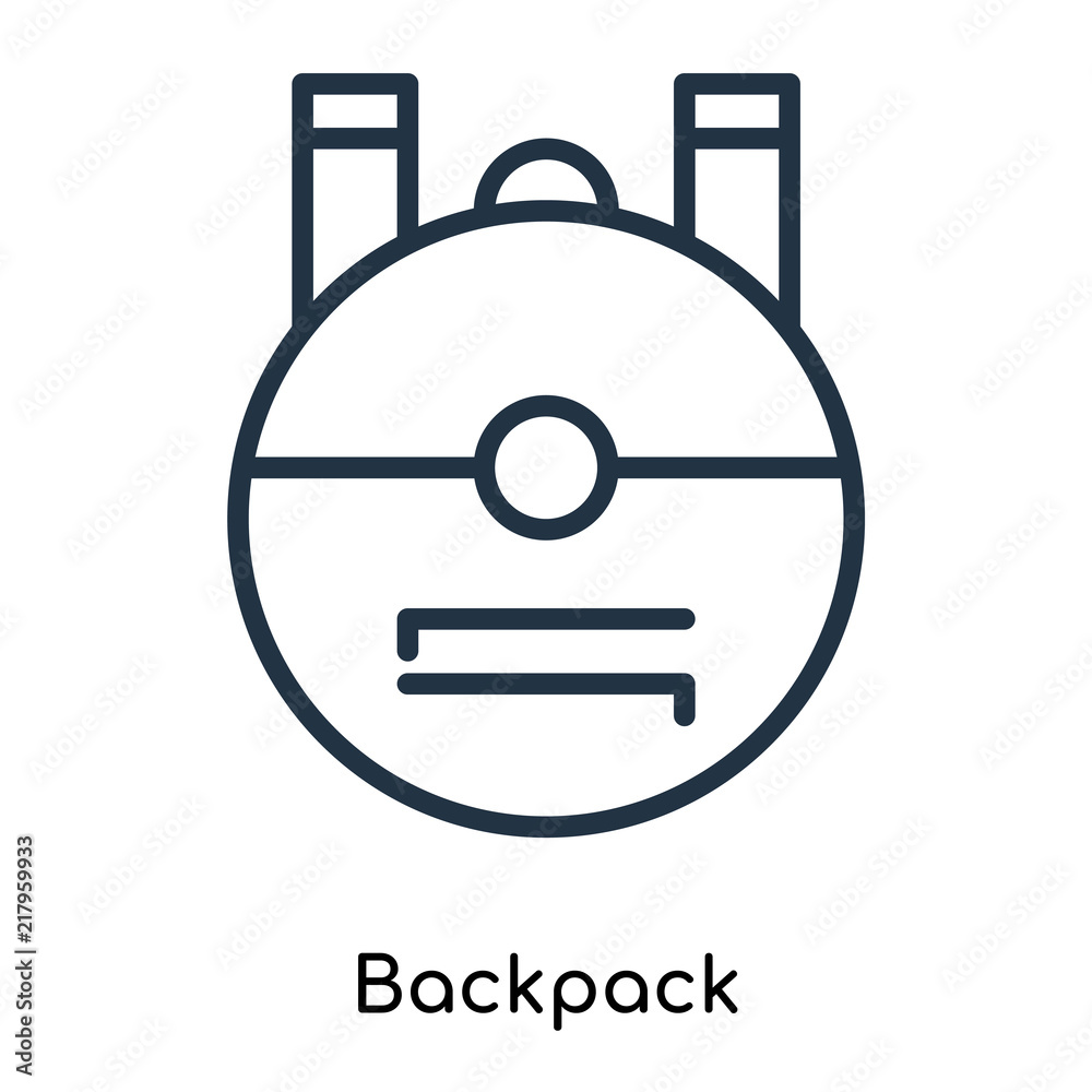 Backpack icon vector isolated on white background, Backpack sign , thin ...