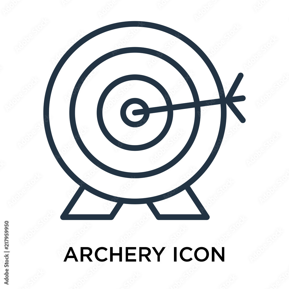 archery icons isolated on white background. Modern and editable archery ...