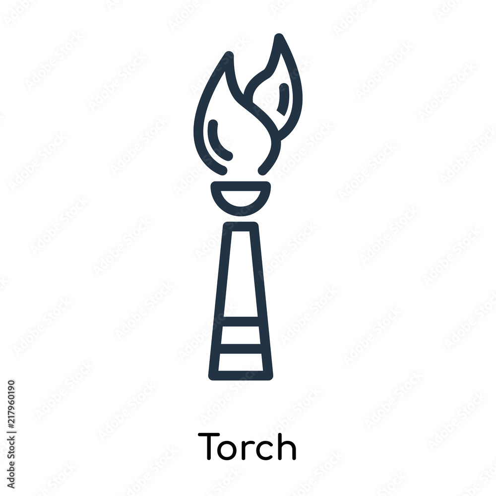 Torch icon vector isolated on white background, Torch sign , thin ...