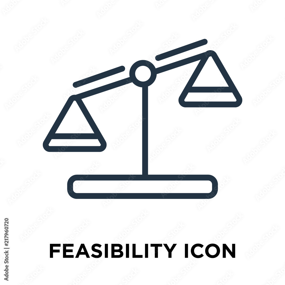 feasibility icon isolated on white background. Modern and editable ...